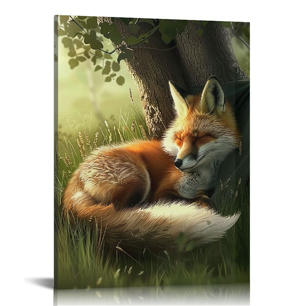 MLJA Canvas Wall Art - Cute Animals Prints - Fox in the Shade Pictures ...