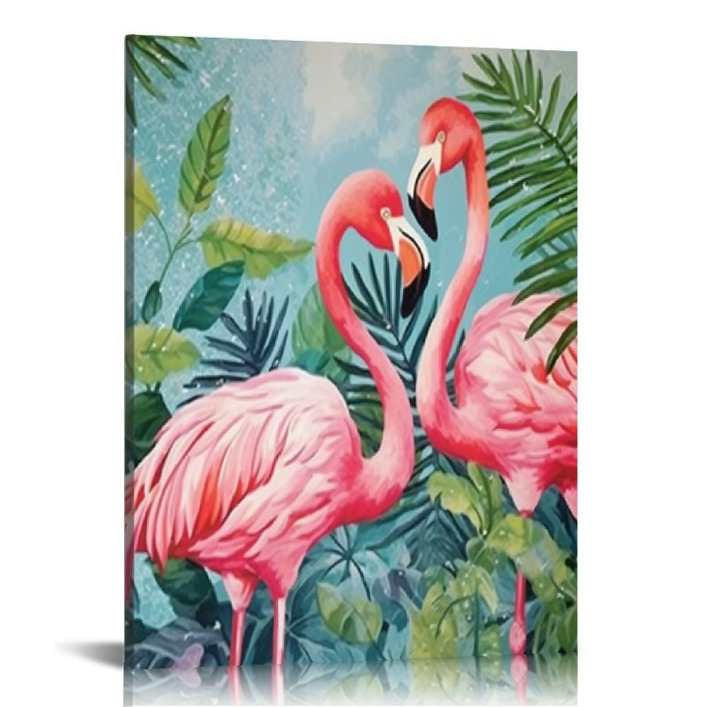 COMIO Canvas Wall Art Flamingo Wall Art Boho Decor for Bedroom Animal ...