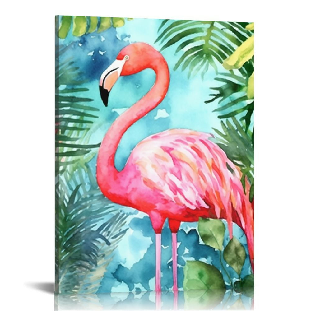 COMIO Canvas Wall Art Flamingo Wall Art Boho Decor for Bedroom Animal ...