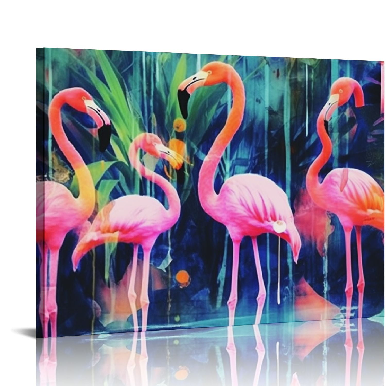 COMIO Canvas Wall Art Flamingo Canvas Print Artwork Bird Wall Art ...
