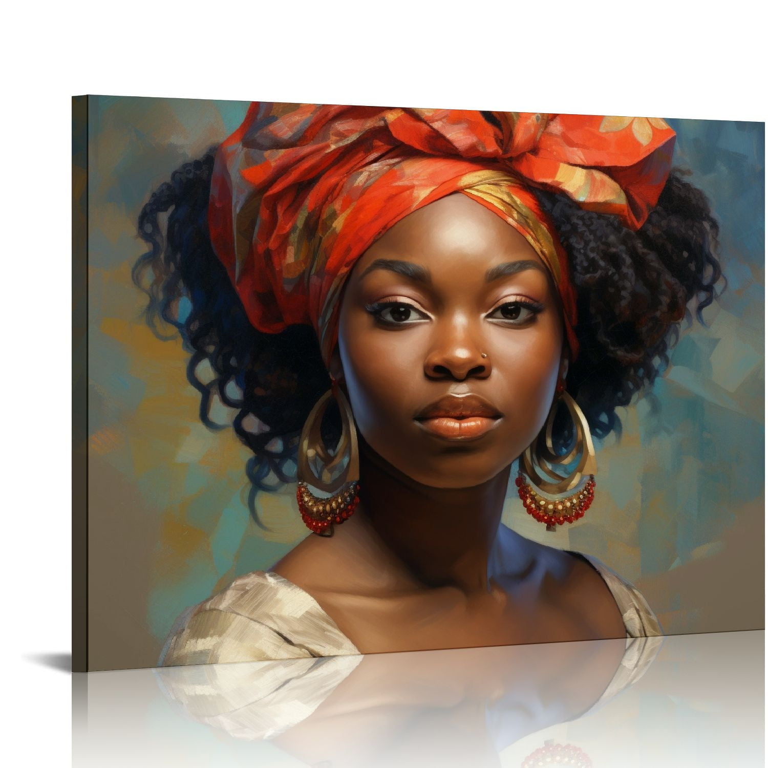 COMIO Canvas Wall Art Framed Girl Woman Queen Lady Pictures Decor For Living Room Bedroom Home ...