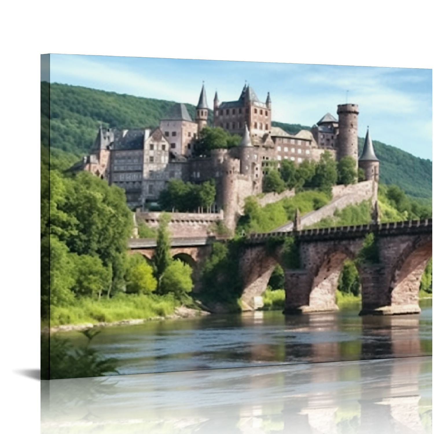 COMIO Canvas Wall Art Heidelberg castle and old bridge Picture Poster ...