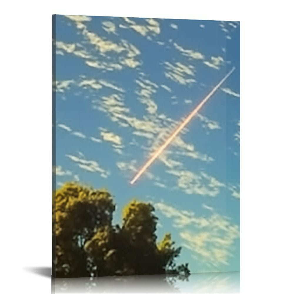COMIO Canvas Wall Art Painting A meteor shoots across the night sky sky ...