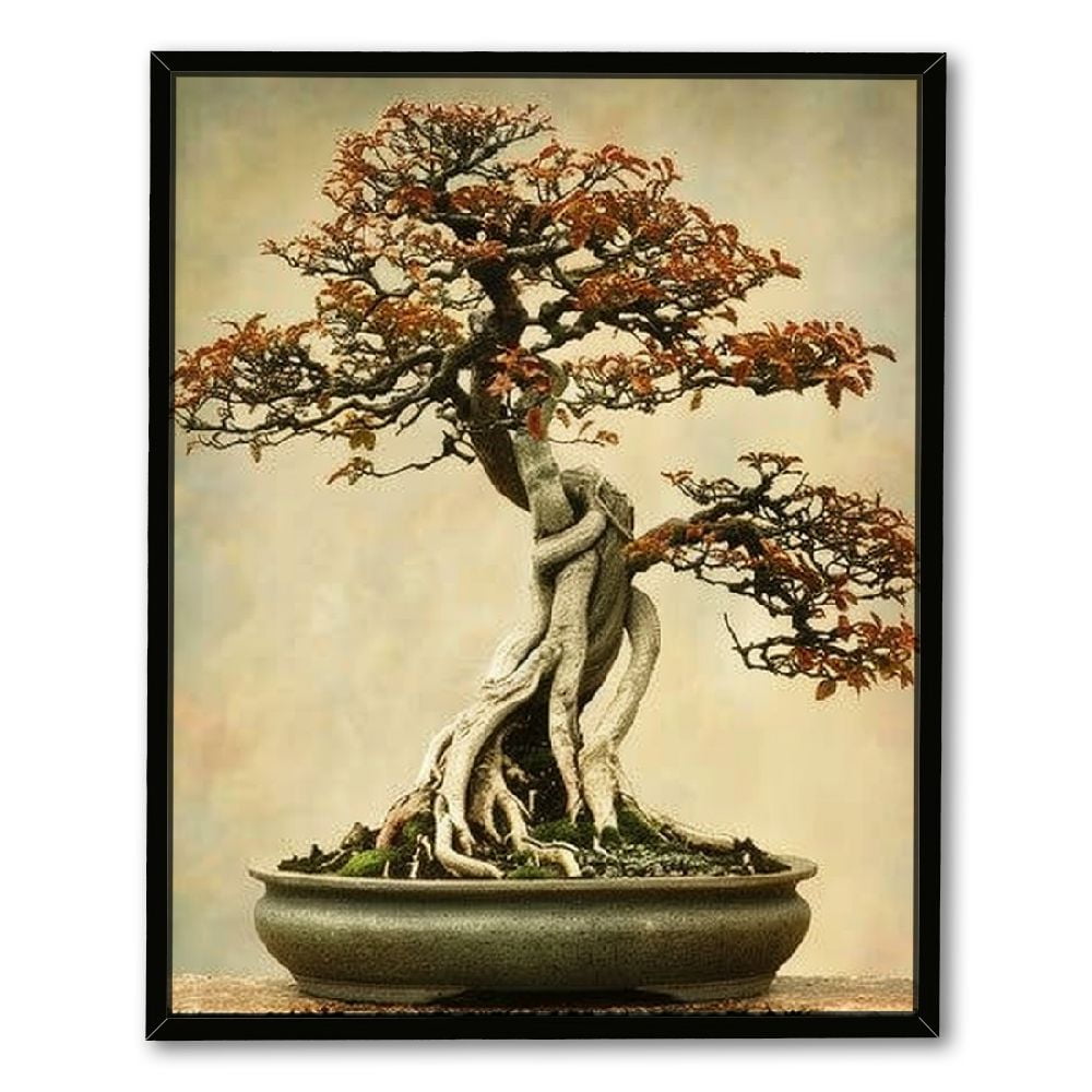 COMIO - Canvas Wall Art - Potted Bonsai Tree - Gallery Wrap Modern Home ...