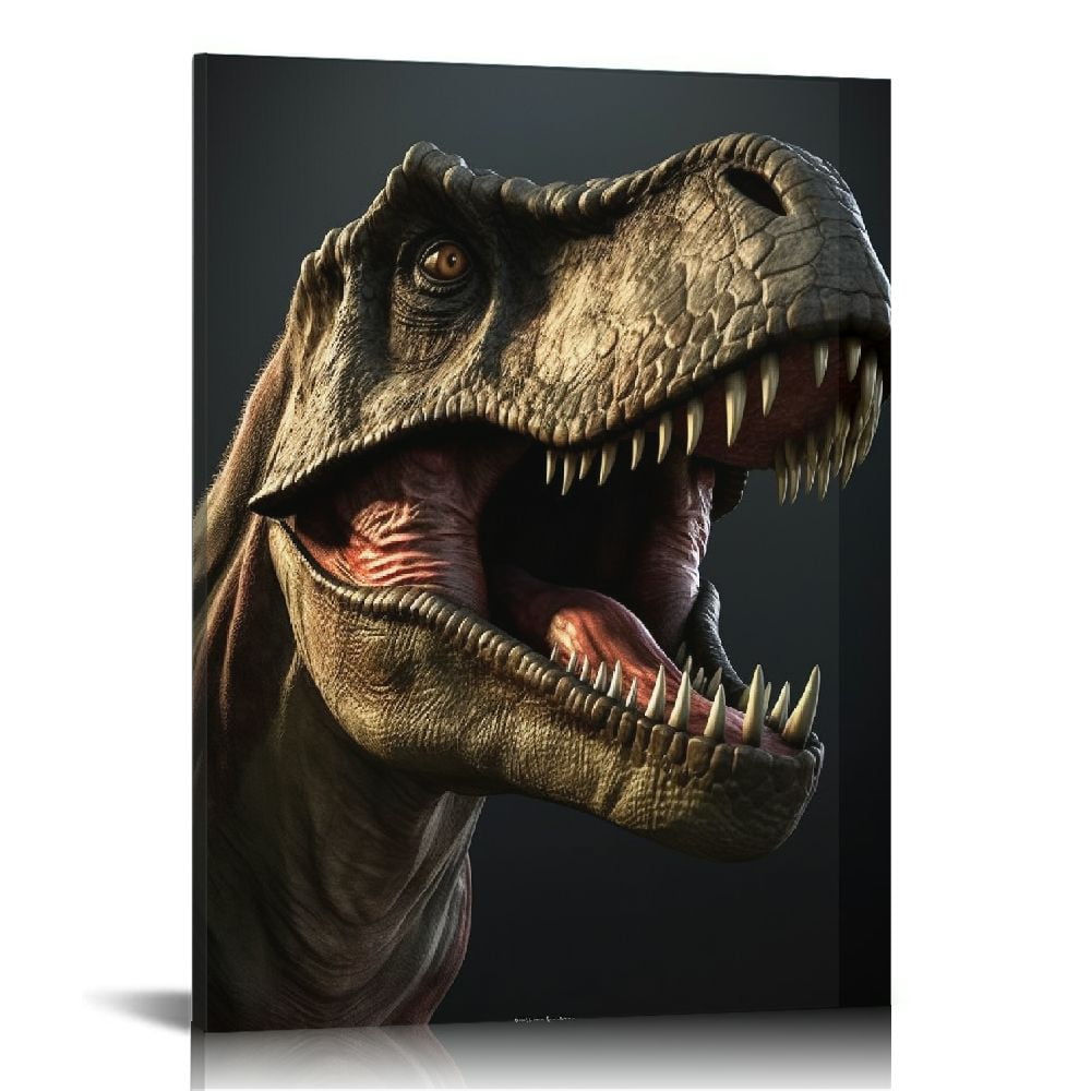 COMIO Canvas Wall Art Rampaging Tyrannosaurus-Rex Canvas Wall Art ...