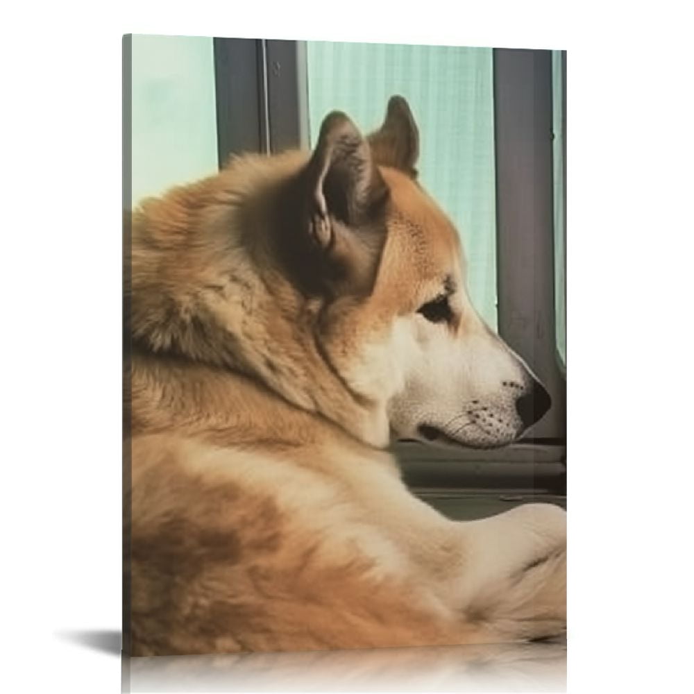 COMIO Canvas Wall Art Ready to Hang cute scottish fold cat and corgi ...