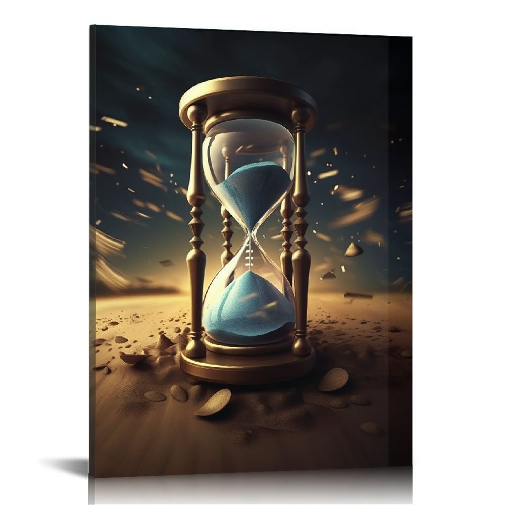 COMIO Canvas Wall Art Slowly Passing Hourglass Interesting Life Canvas ...