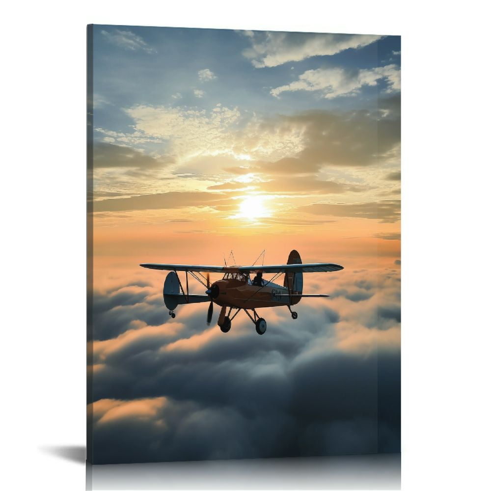 COMIO Canvas Wall Art Vintage Airplane Posters Pictures Prints Aircraft ...