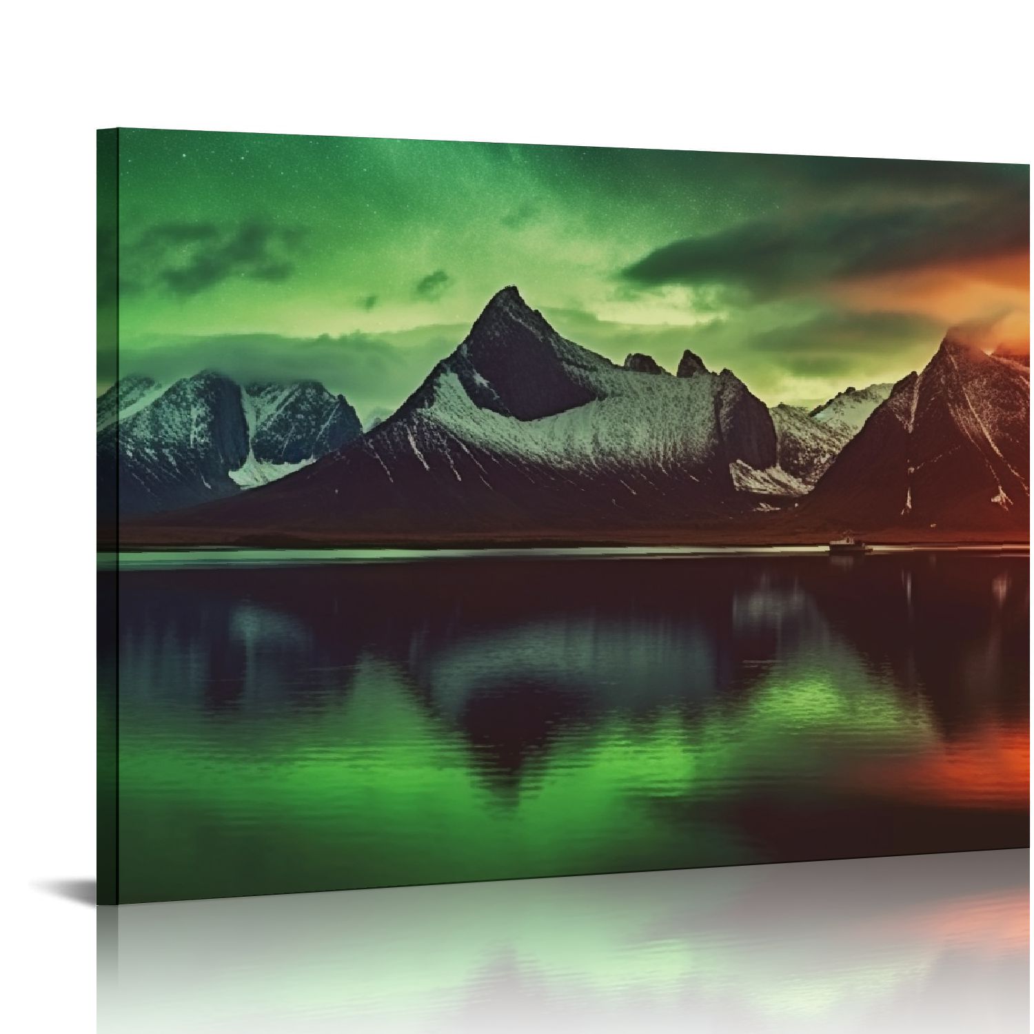 COMIO Canvas Wall Art for Living Room Green Northern Wall Art Canvas ...