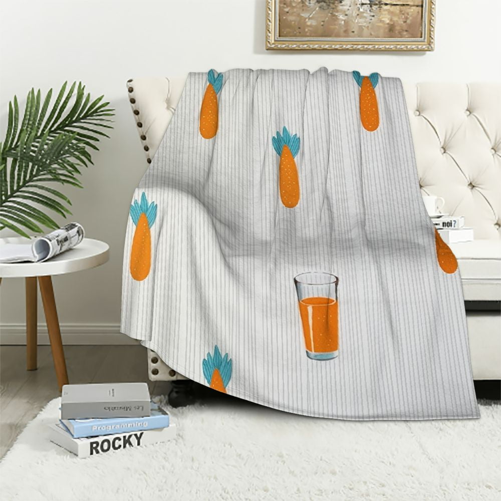 MLJA Carrot Sherpa Blanket Kids Cute Carrots Stripe Throw Blanket Boys ...