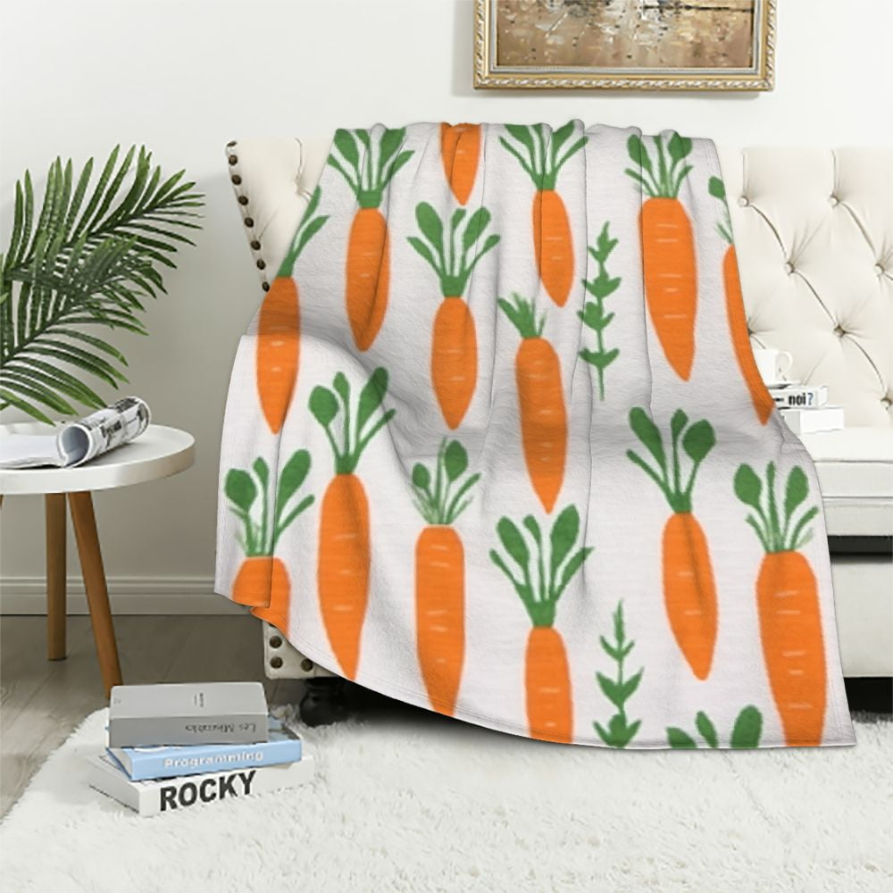 COMIO Carrot Throw Blanket Soft Throw Blanket for Bed Lightweight ...