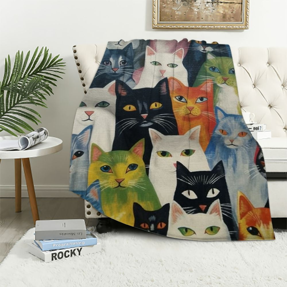 COMIO Cartoon Colorful Cute Cats Adorable Kitten Animal Oil Painting ...