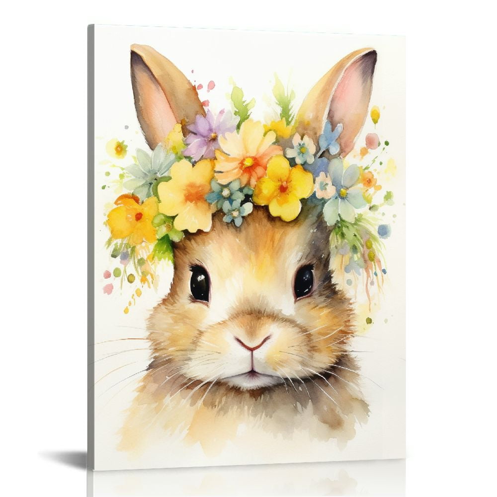 COMIO Cartoon Rabbit Wall Art Framed Canvas Prints For Kids baby ...