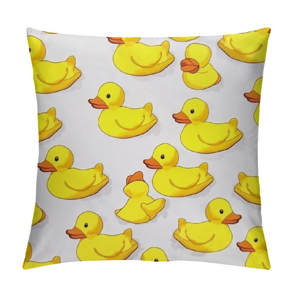 COMIO Cartoon Yellow Ducks Pillow Covers Standard Fluffy Pillows Pillow ...