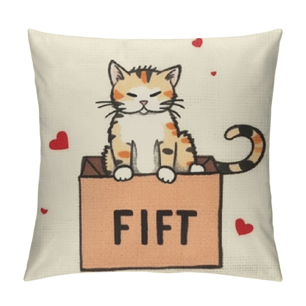 MLJA Cat Throw Pillow Covers Cat Lover Gifts for Women Men Cute Cat ...