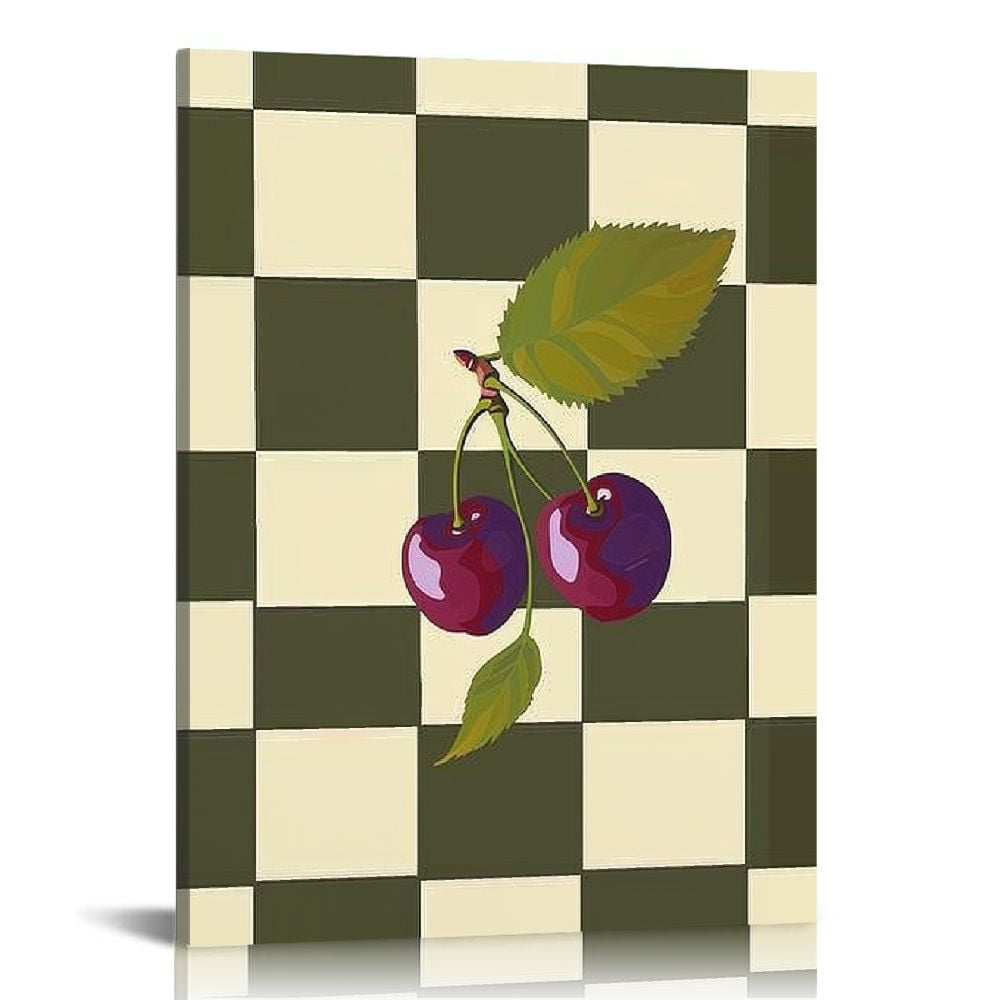 COMIO Checkered Aesthetic Posters for Room Aesthetic, Cherries Wall Art ...