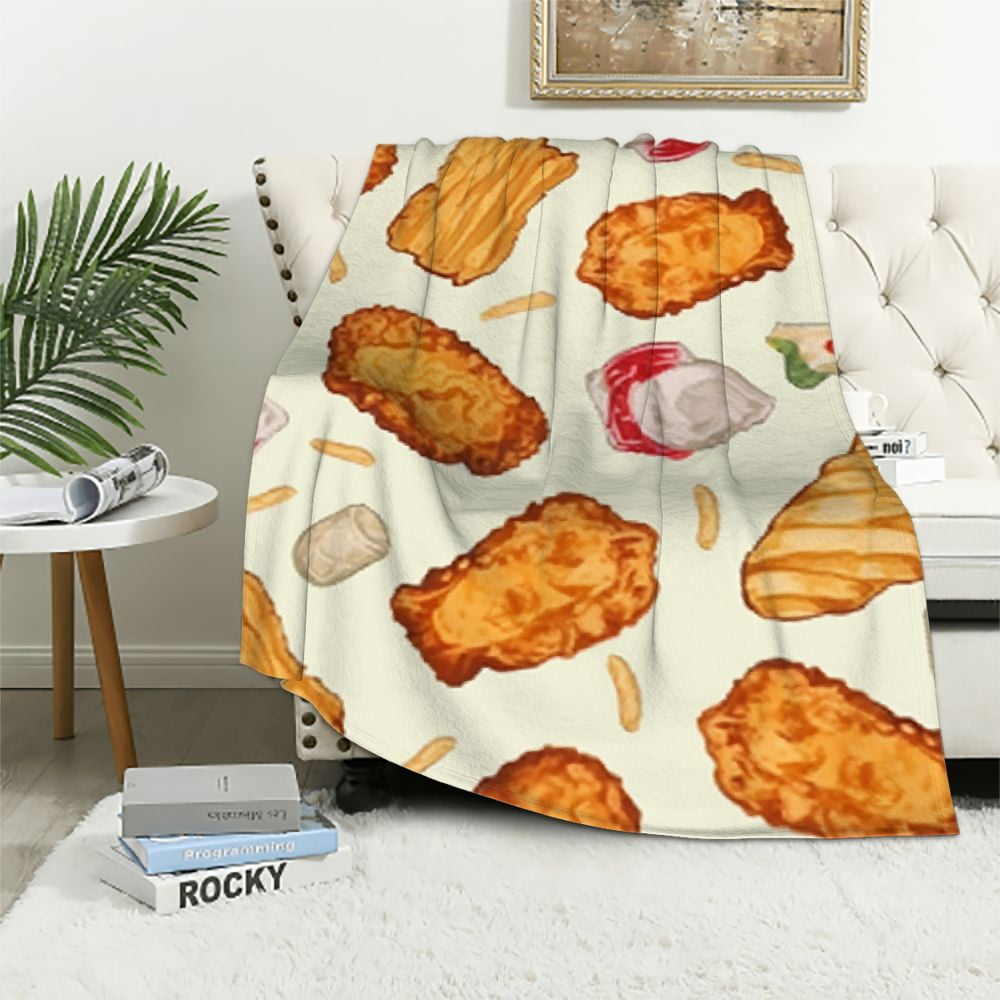 COMIO Chicken Nugget Blanket for Girls - Soft Fuzzy Plush Throws Gift ...