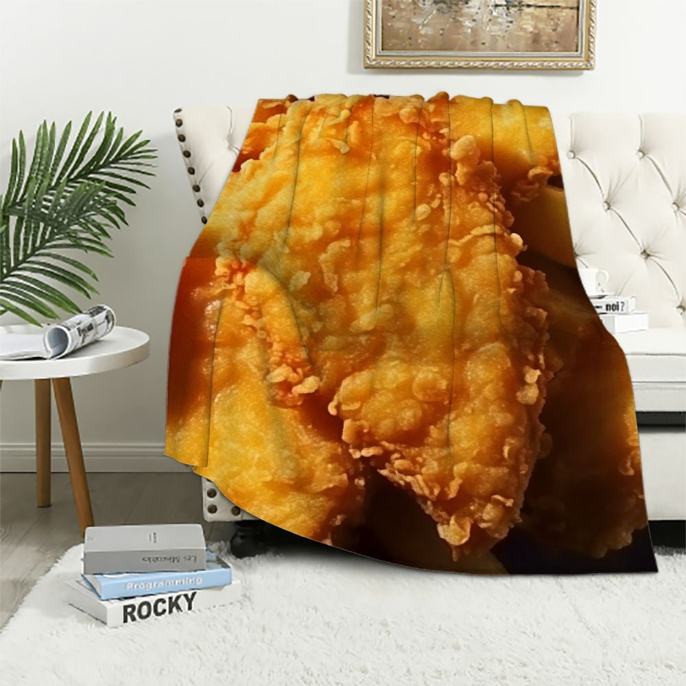 COMIO Chicken Nuggets Blanket,Lightweight Flannel Love Chicken Nuggets ...