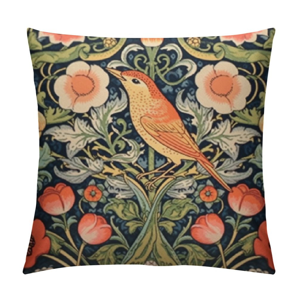 MLJA Chinoiserie Green Pimpernel Lumbar Pillow Covers Strawberry Floral ...