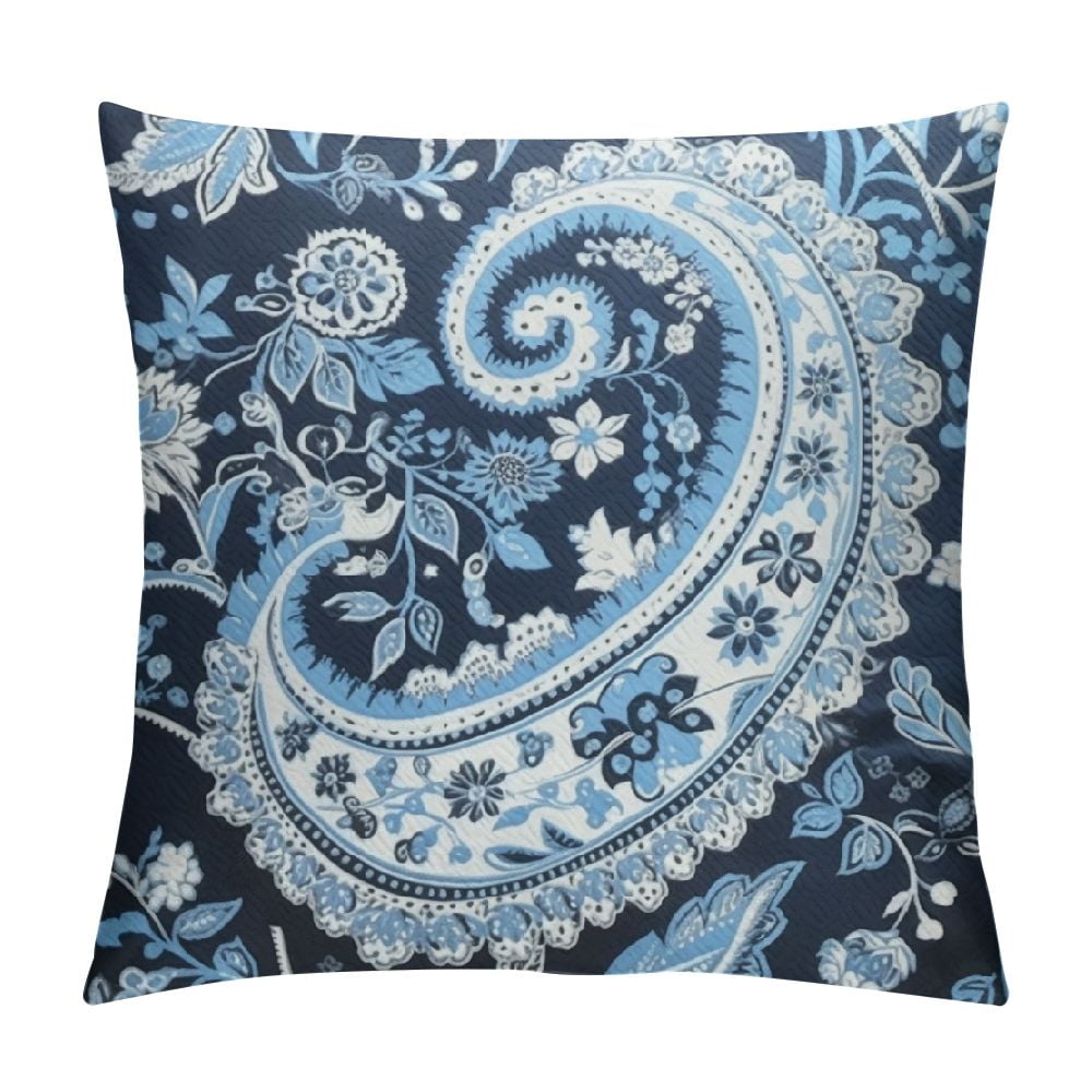 Comio Chinoiserie Pillow Covers Blue And White Throw Pillow Covers