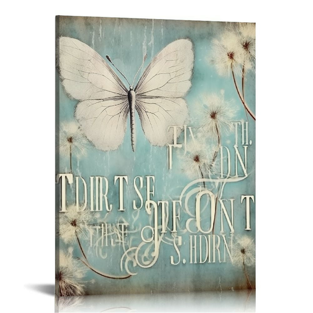 COMIO Christian Bible Verse Wall Art Country Dandelion Butterfly ...