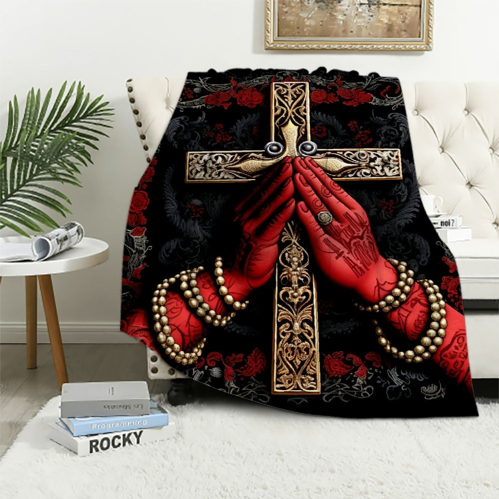 COMIO Christian Blanket Cross Hand of God Throw Blanket for Men Kids ...