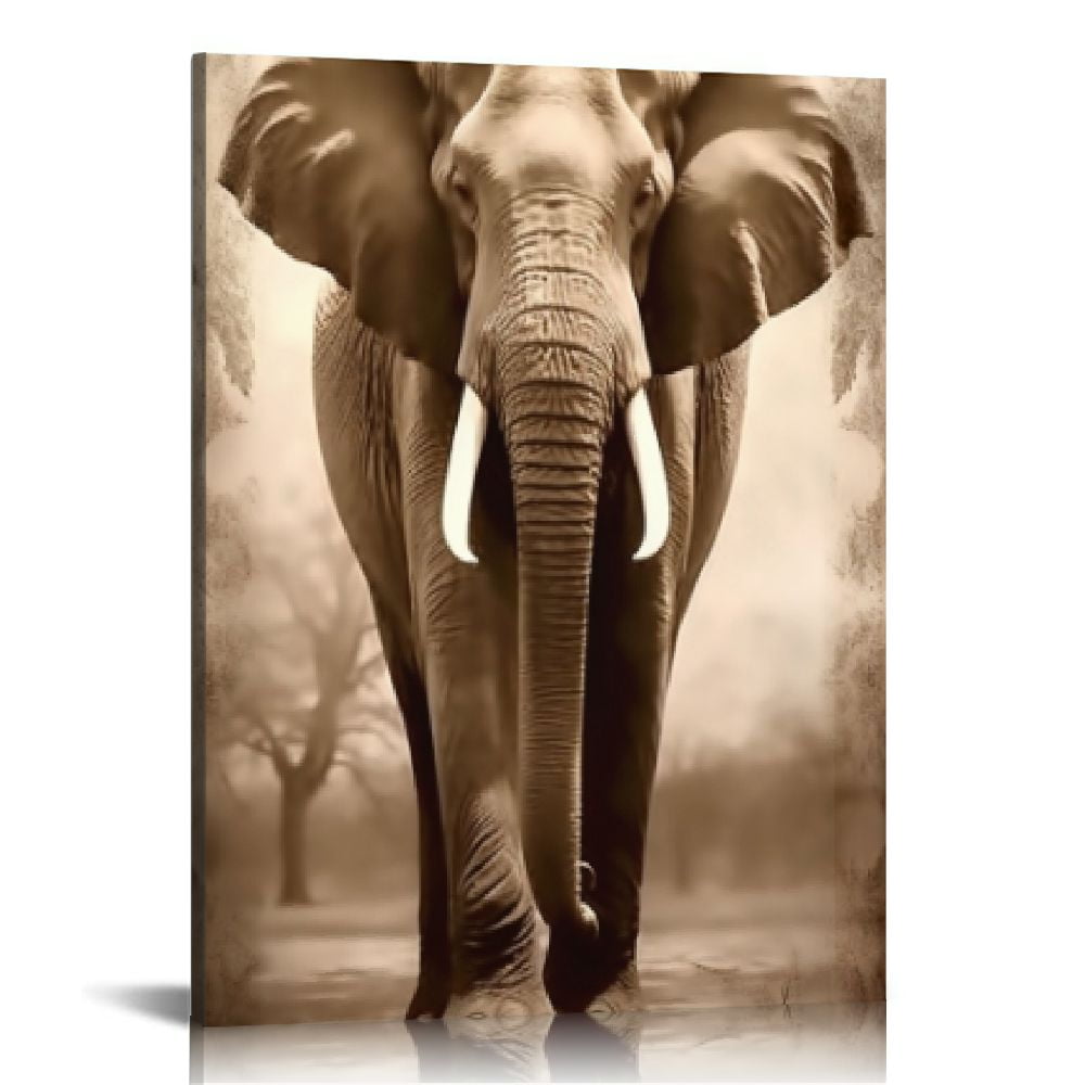 COMIO Christian Elephant Canvas Wall Art Motivational Elephant Picture ...