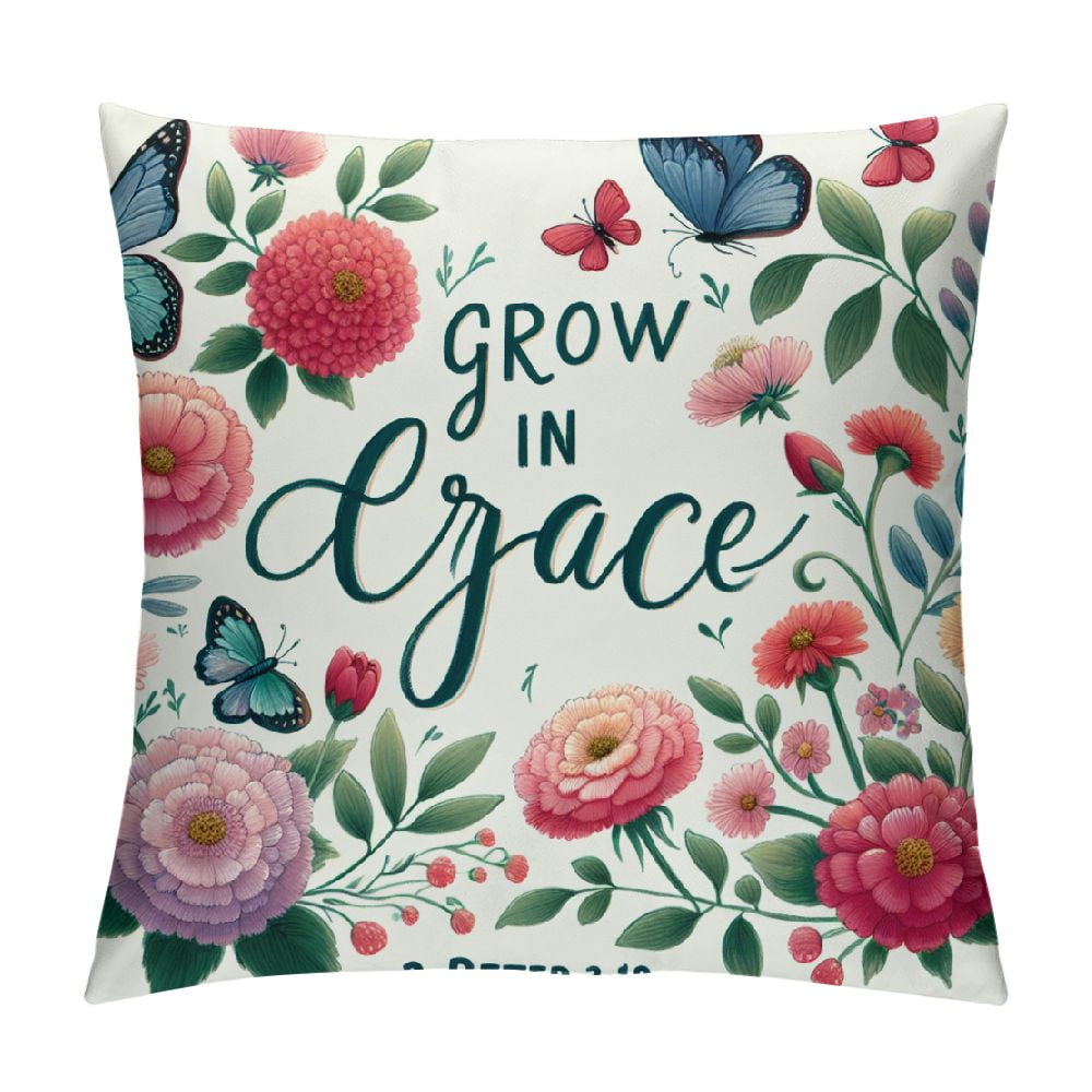 QZHH Christian Floral Pillow Covers, Inspirational Christian Gifts for ...