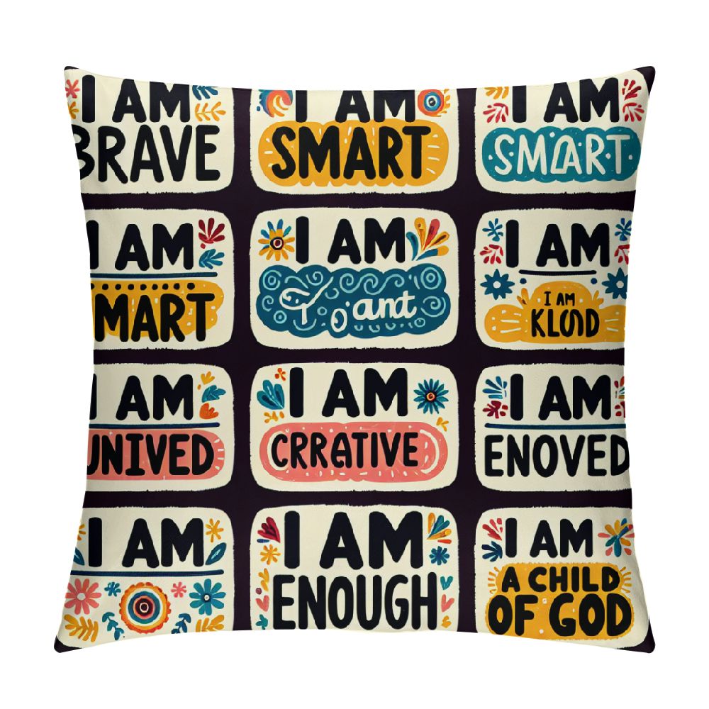 COMIO Christian Motivation Decorative Throw Pillow Covers Encourage ...