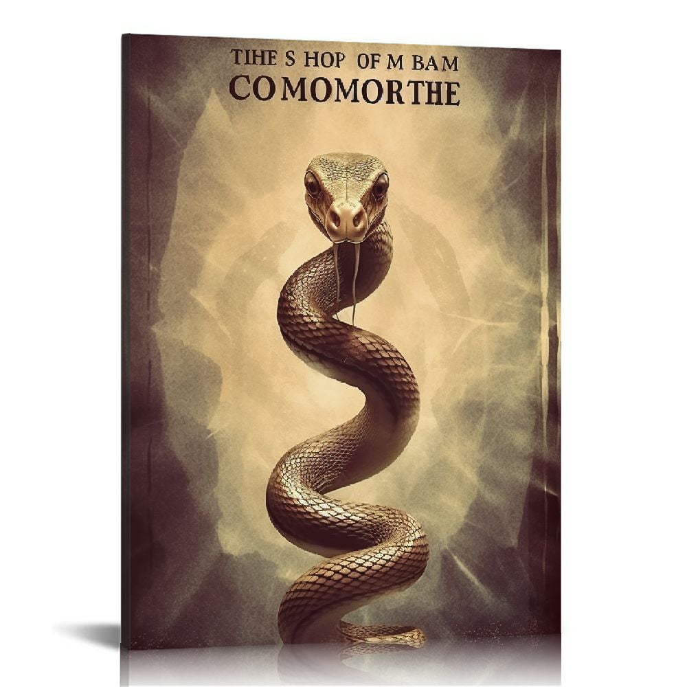 COMIO Christian Snake Canvas Wall Art Motivational Snake Rustic ...