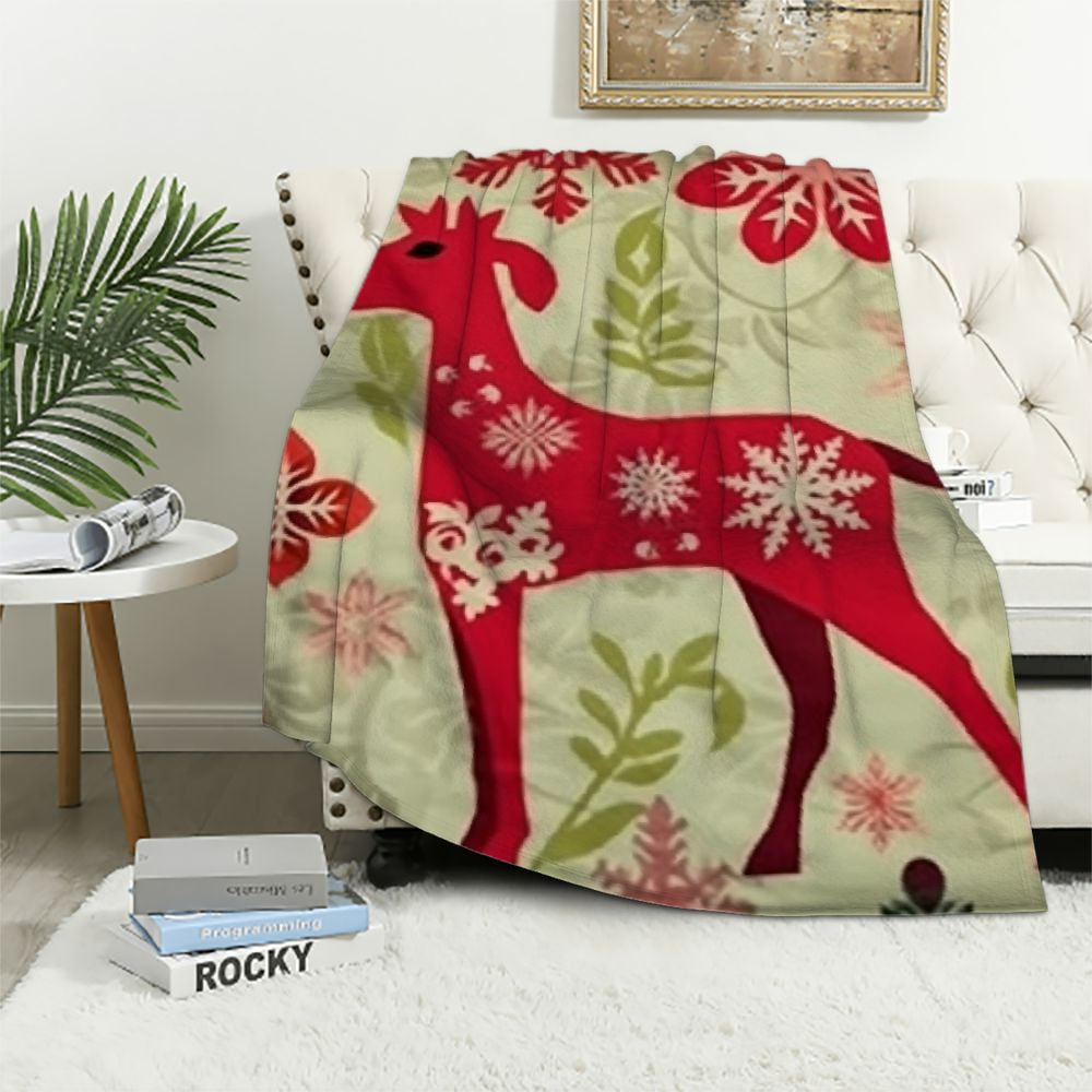 COMIO Christmas Blanket Double Mens,Vintage Reindeer Rococo, Blankets ...