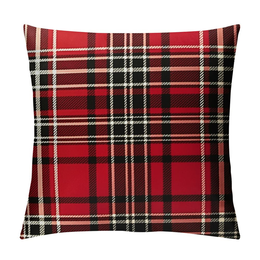 COMIO Christmas Scottish Tartan Plaid Throw Pillow Covers Farmhouse ...