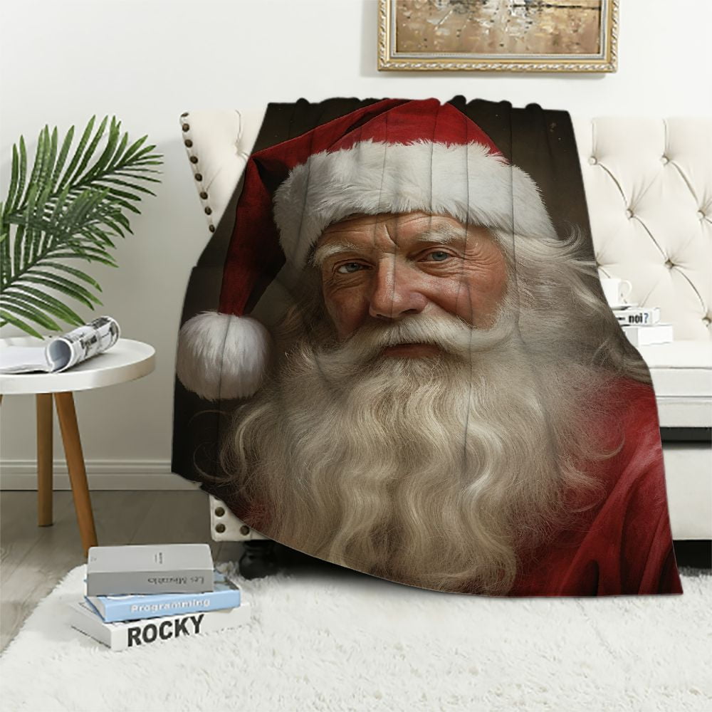 COMIO Christmas Sherpa Throw Blankets Funny Naked Santa Claus Flannel ...