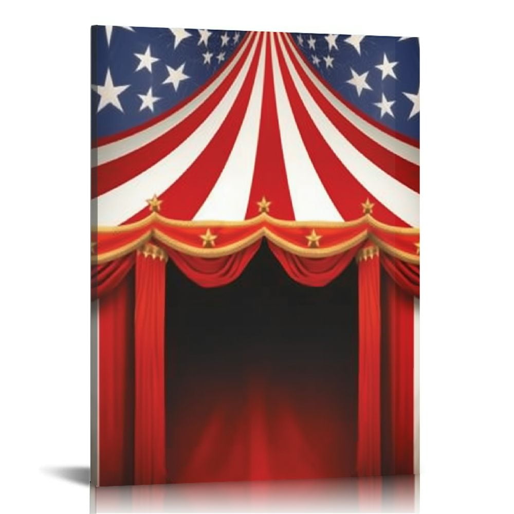 COMIO Circus wall art, Canvas Tent Circus Stage Performing Theater ...