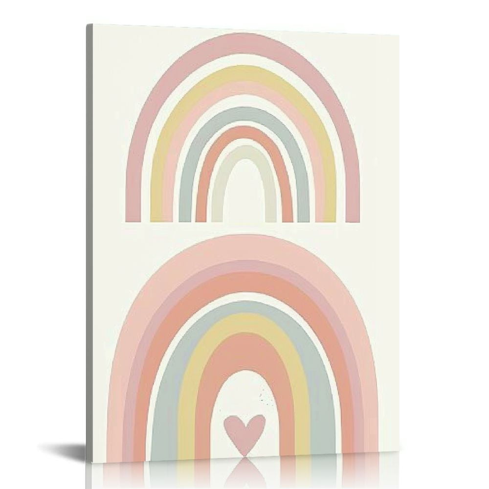 COMIO Cloud and Rainbow Poster Nursery Pink Rainbow Canvas Print ...