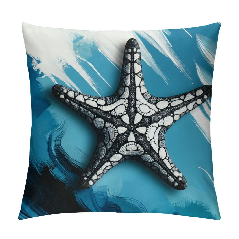 COMIO Coastal Blue Pillows Covers Sea Turtle Outdoor Pillows Nautical ...