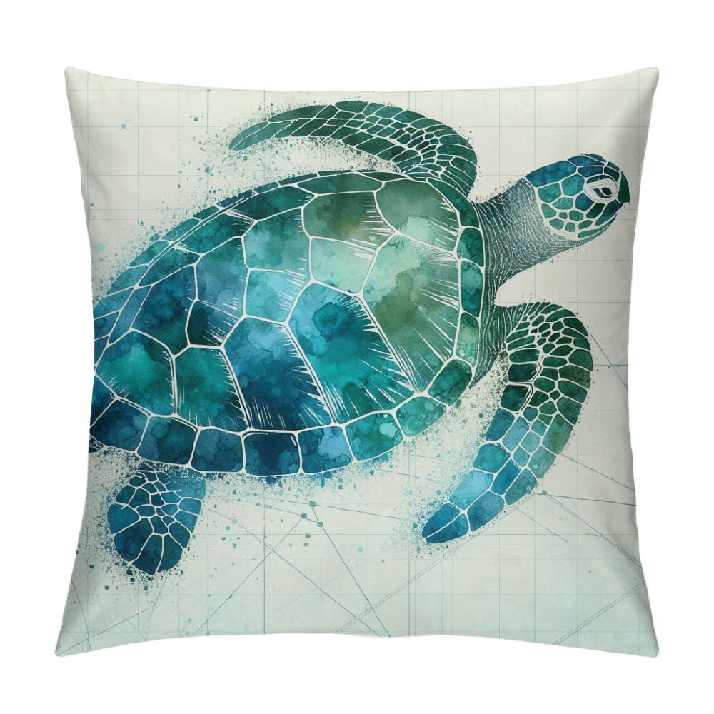 COMIO Coastal Ocean Sea Turtle Throw Pillow Covers Decorative Sea ...