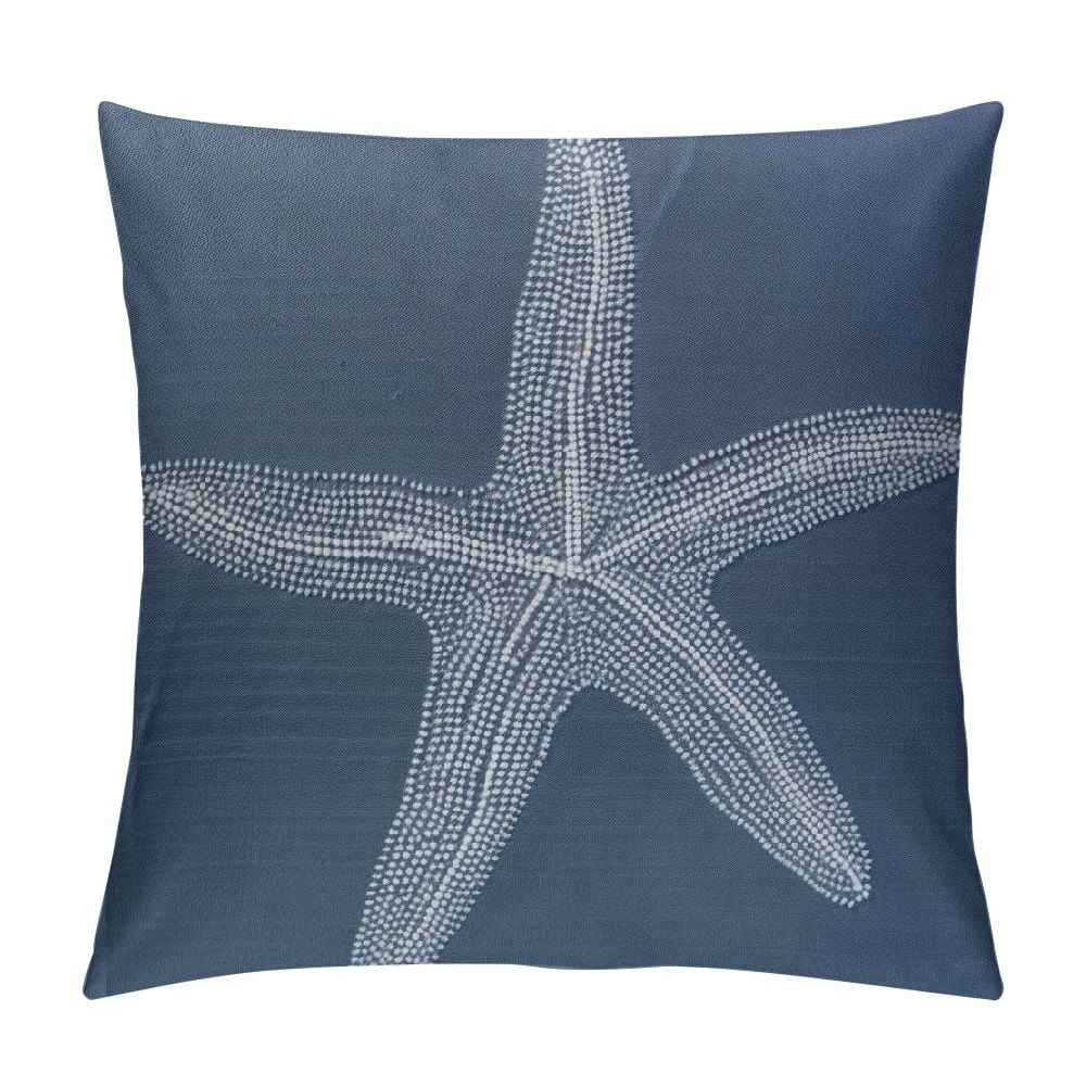 COMIO Coastal Pillow Covers Navy Blue Starfish Throw Pillow Covers ...