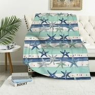 Serafina Home Decorative Ocean Life Coastal Throw Blanket: Soft Plush ...