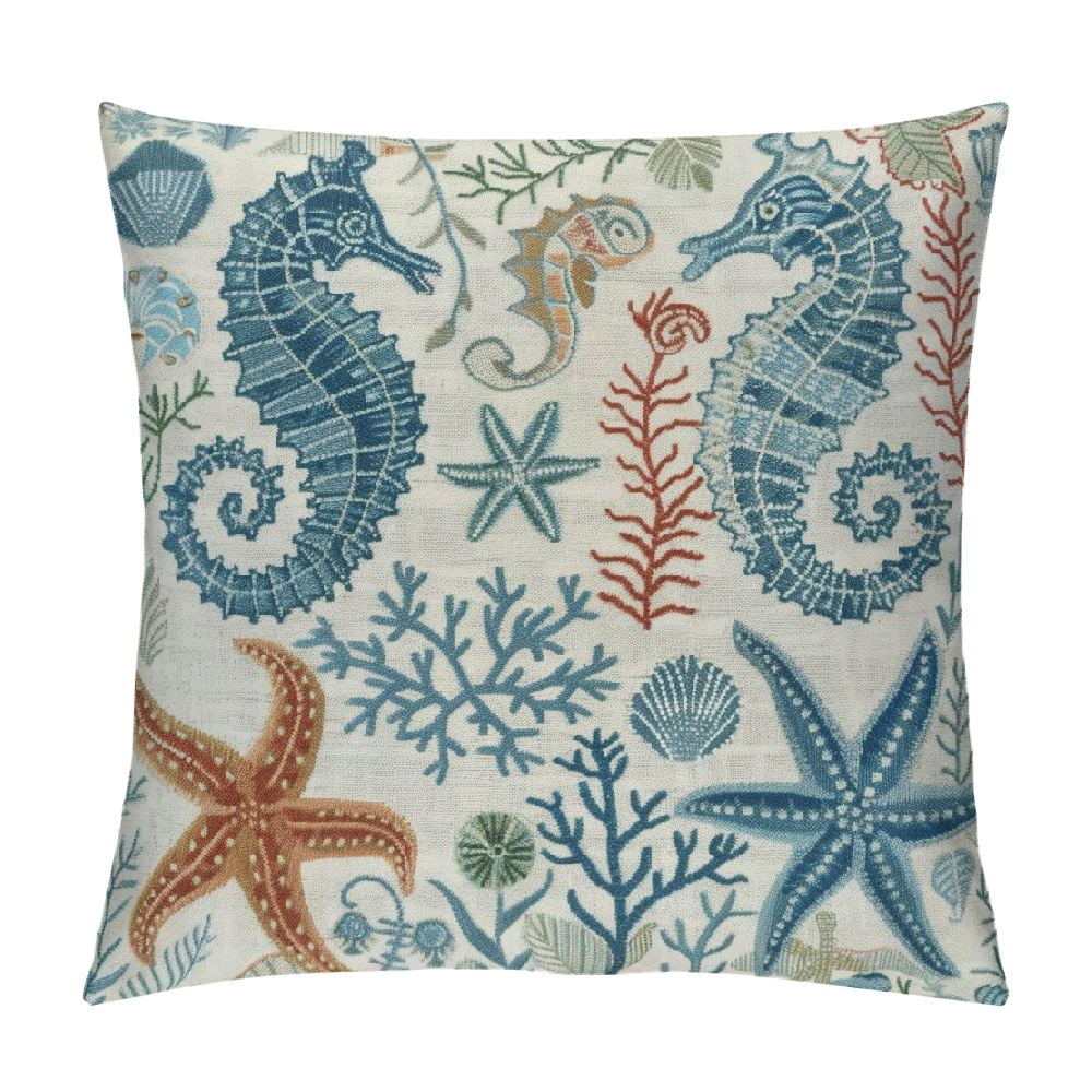 COMIO Coastal Throw Pillow Covers Summer Ocean Themed Pillow Covers ...
