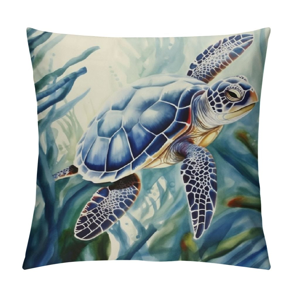 COMIO Coastal Turtle Throw Pillow Covers Nautical Beach Pillow Case Sea ...