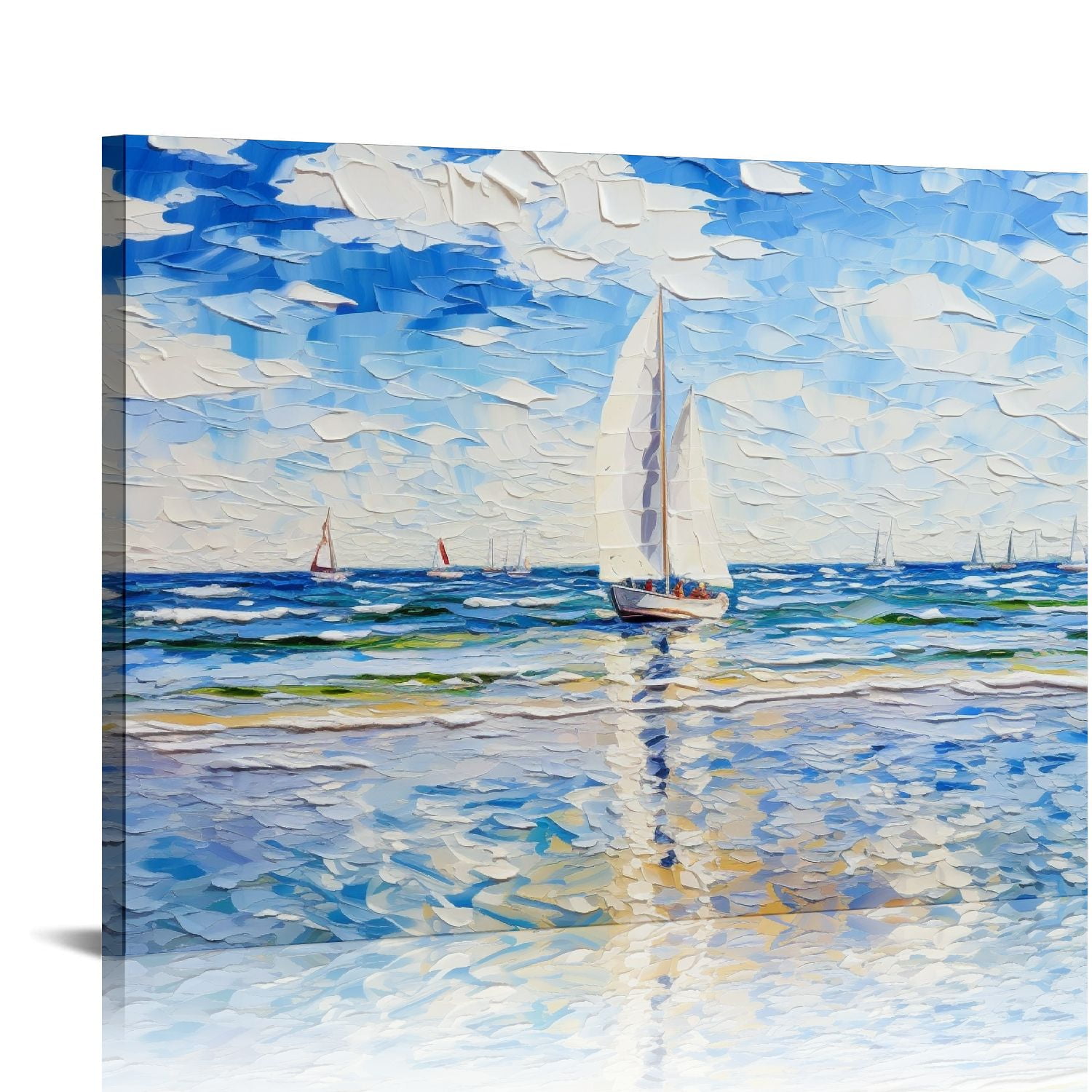 COMIO Coastal Wall Art Sailing Boat Prints Ocean Pictures for Bathroom ...