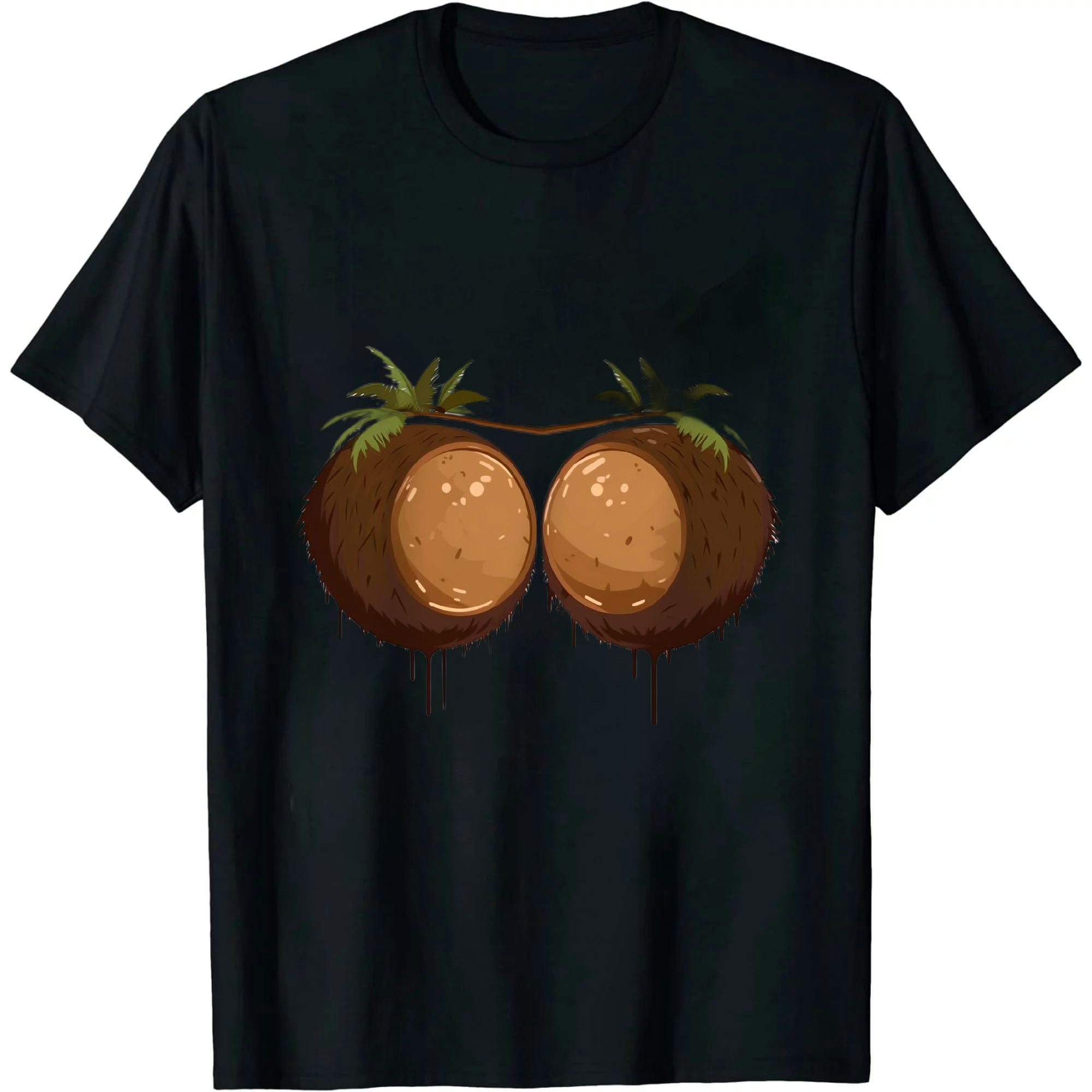 COMIO Coconut Bra - Funny Bra - Tropical Bra T-Shirt - Walmart.com