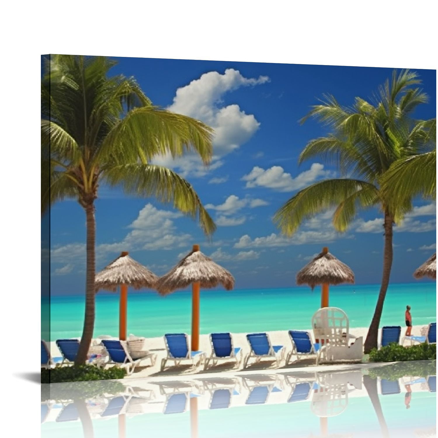 COMIO Coconut Trees Seascape Canvas Wall Art Bathroom Decorations ...