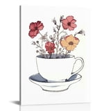COMIO Coffee Canvas Wall Art for Kitchen Black and White Pictures ...