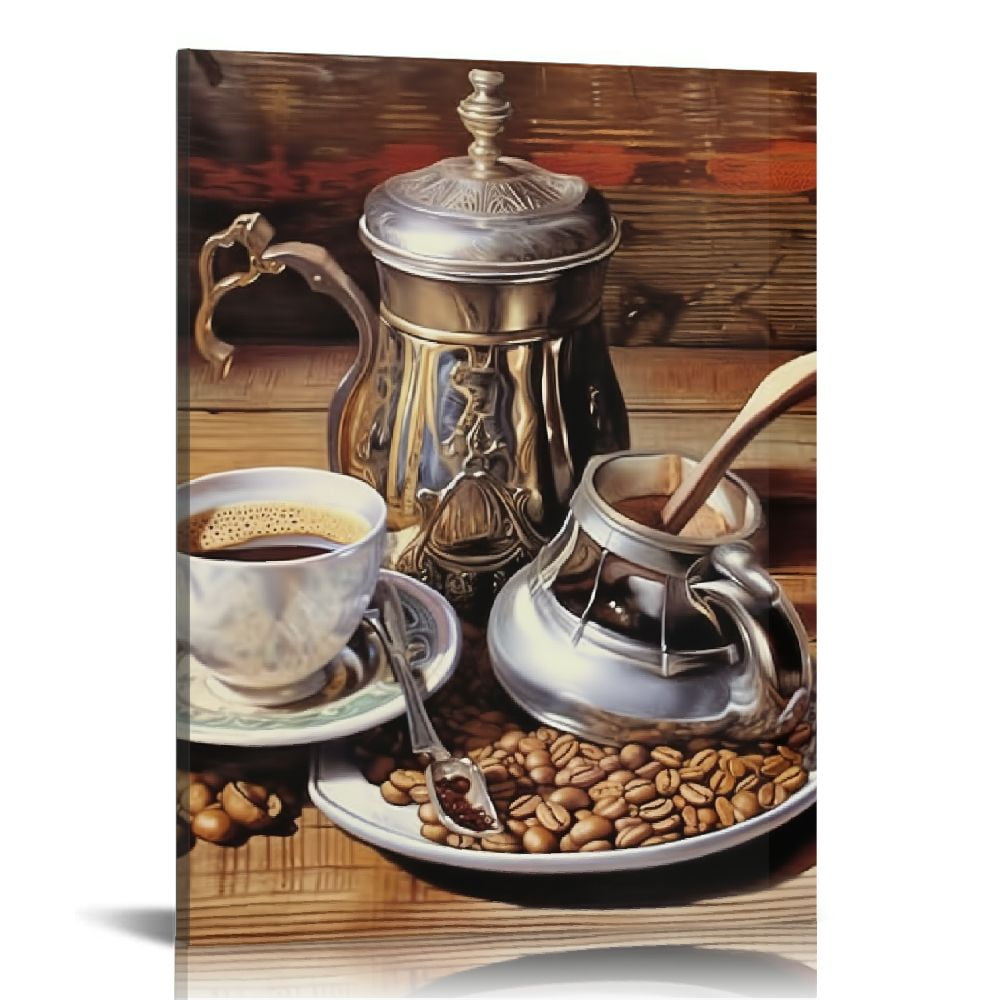 MLJA Coffee Canvas Wall Art Coffee Theme Pictures Wall Decor Prints ...