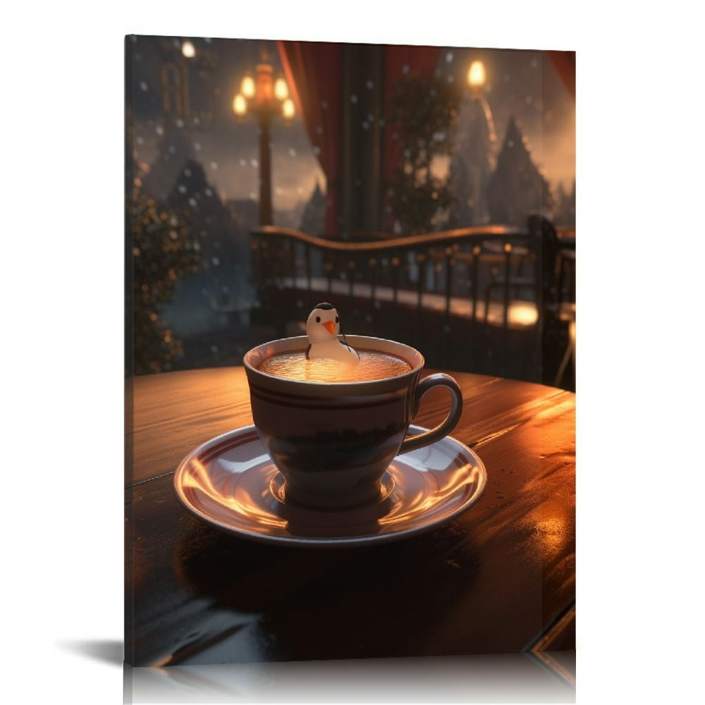 COMIO Coffee Wall Art Kitchen Decor Vintage Canvas Prints Coffee Cup ...