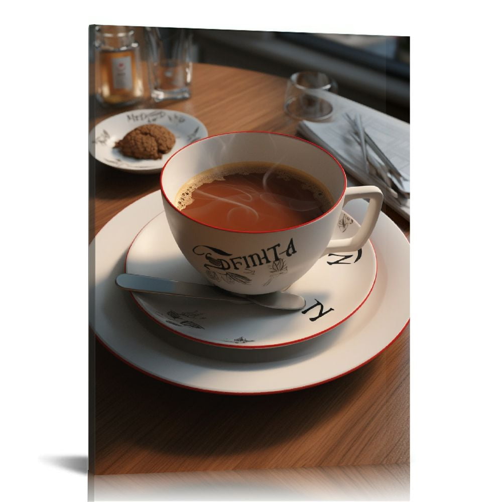 COMIO Coffee Wall Art Vintage Coffee Cup Mocha Cafe Cappuccino Drinking ...