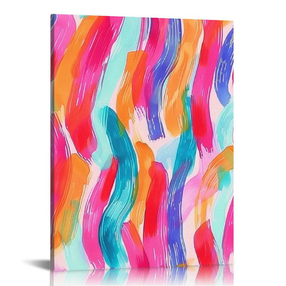 COMIO Colorful Abstract Wall Art Bright Pink Wall Decor Abstract Modern ...
