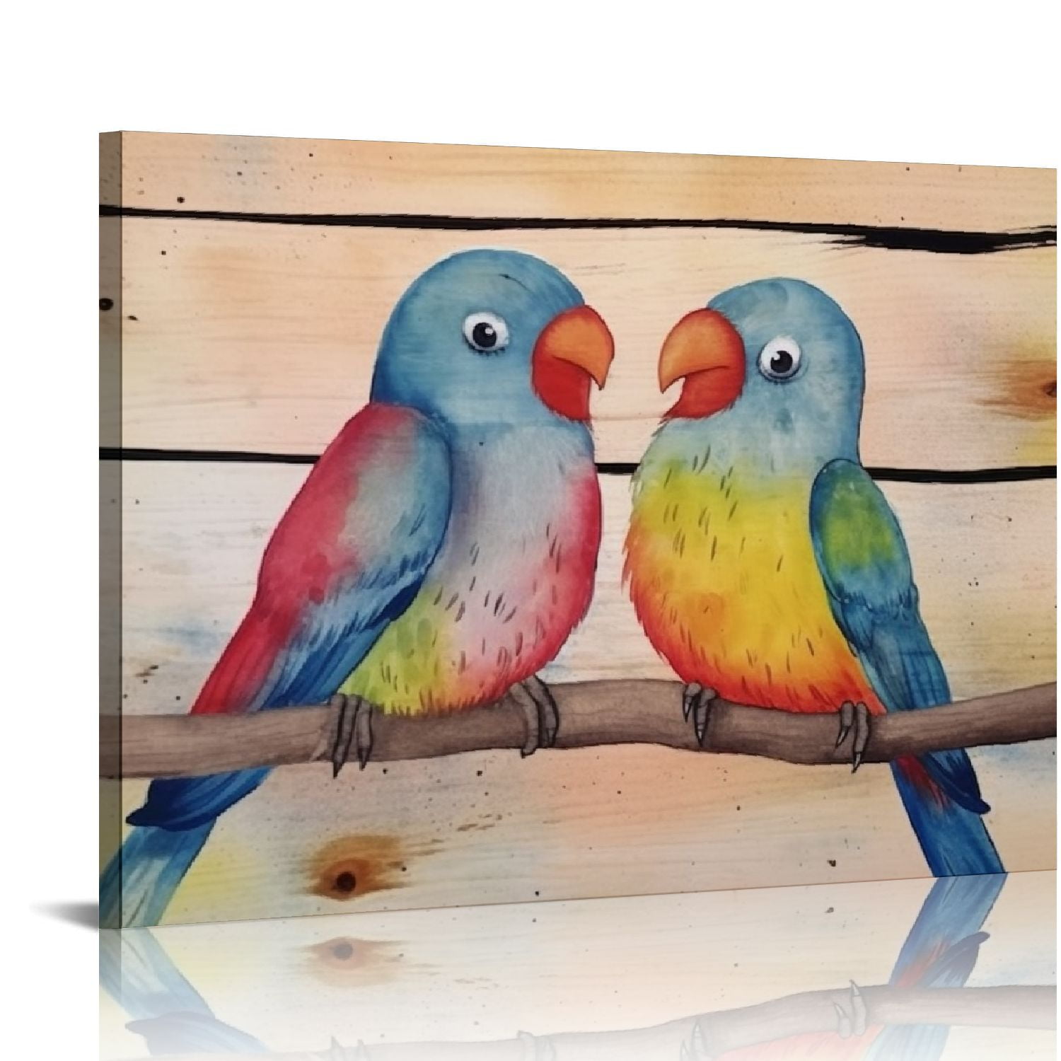COMIO Colorful Bird Wall Art Watercolor Animal Parrot Picture Canvas ...